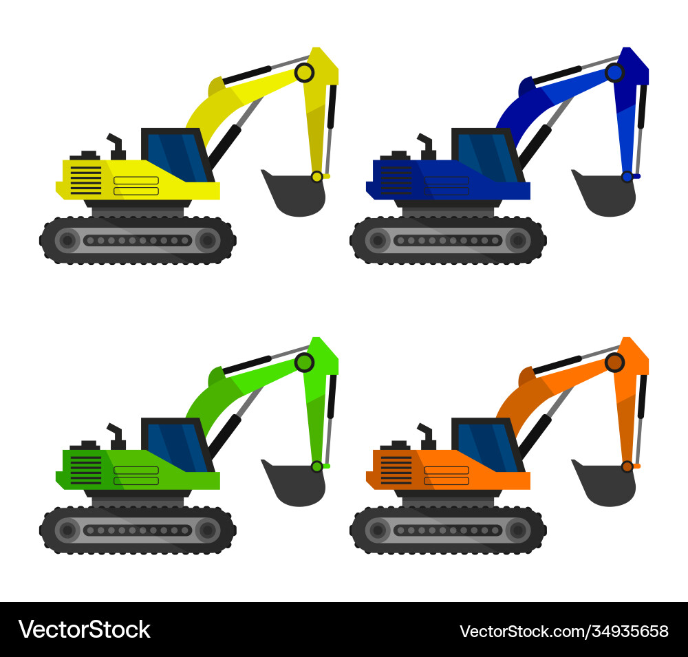 Excavator in on a white background Royalty Free Vector Image