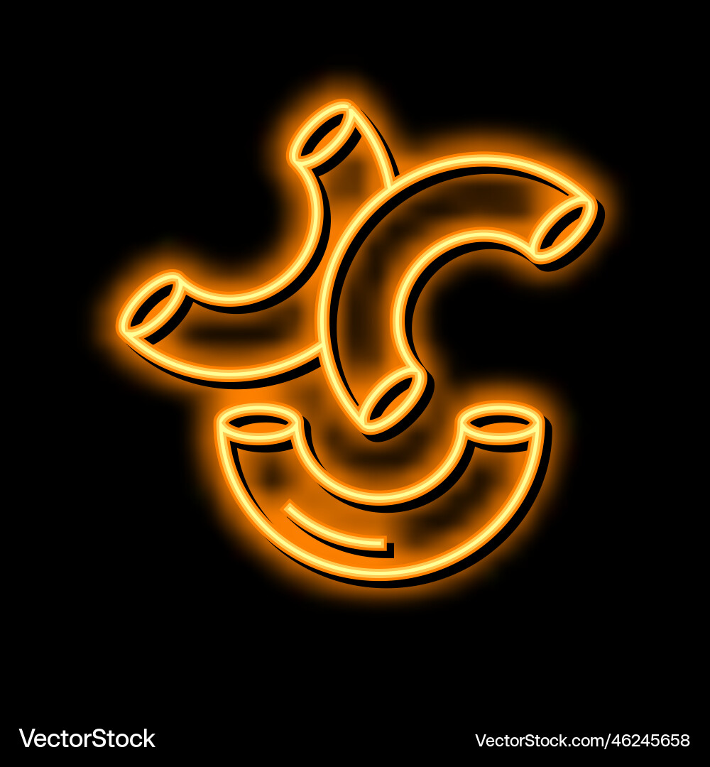 Macaroni pasta neon glow icon Royalty Free Vector Image