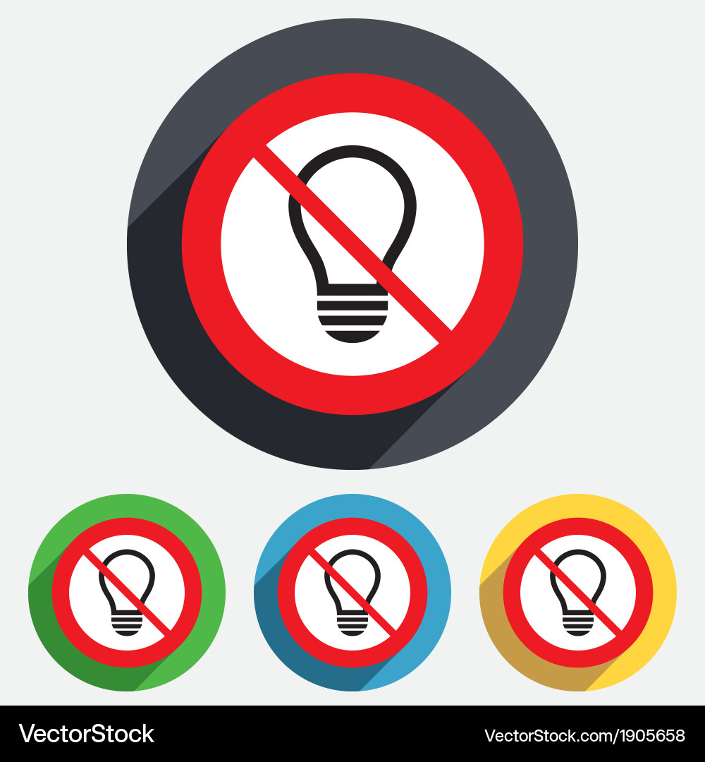 No light lamp sign icon idea symbol Royalty Free Vector