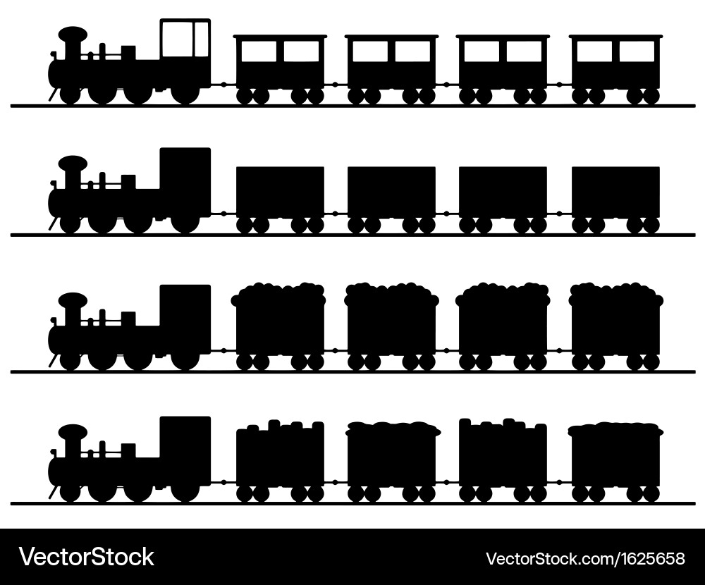 Old trains Royalty Free Vector Image - VectorStock