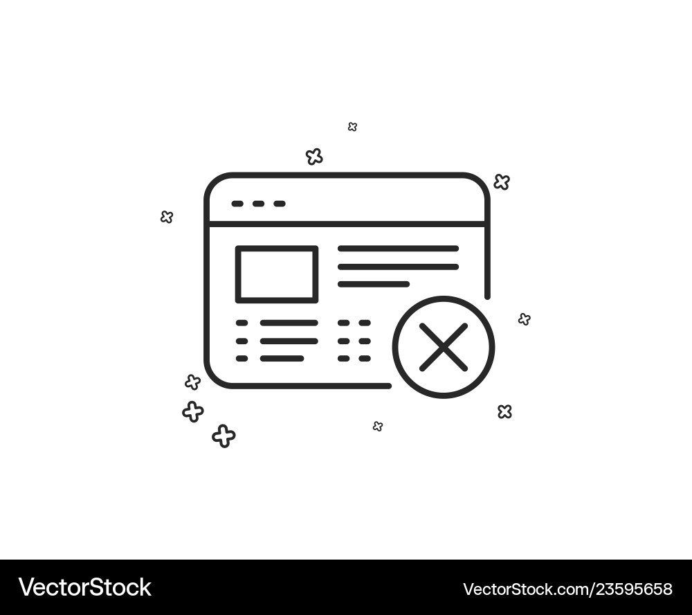 Reject web page line icon no internet sign Vector Image