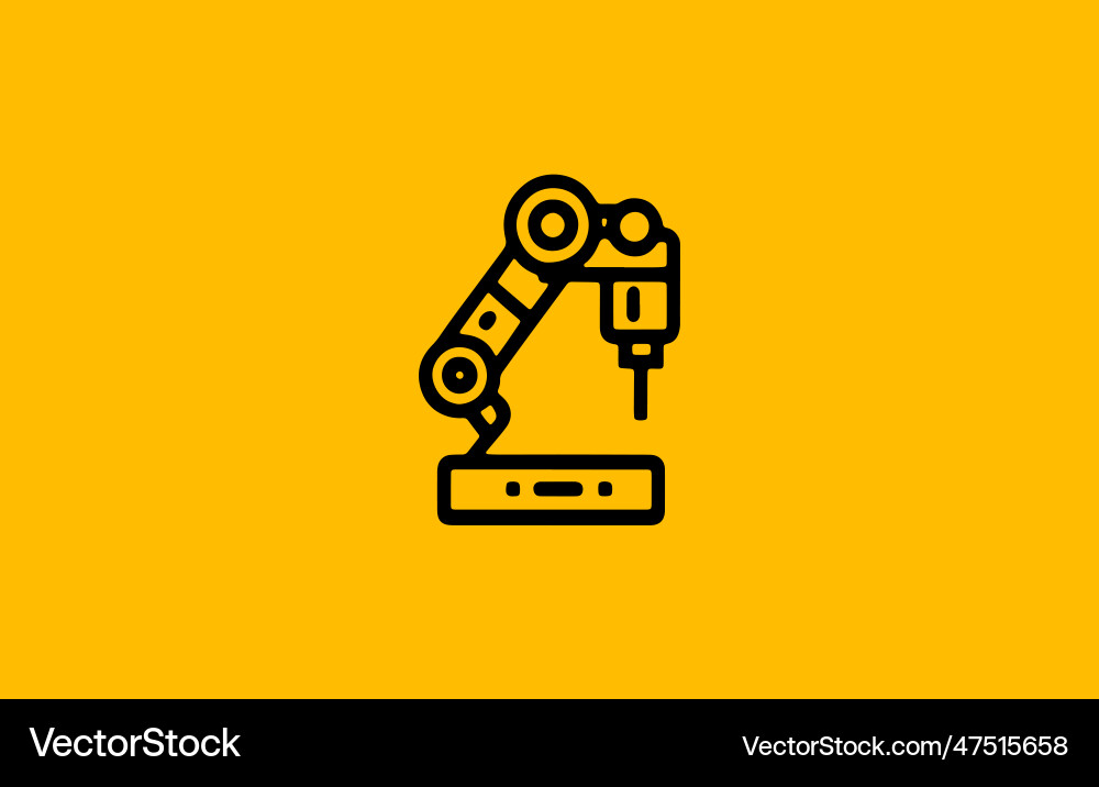 Robotic hand manipulator silhouette symbol icon Vector Image