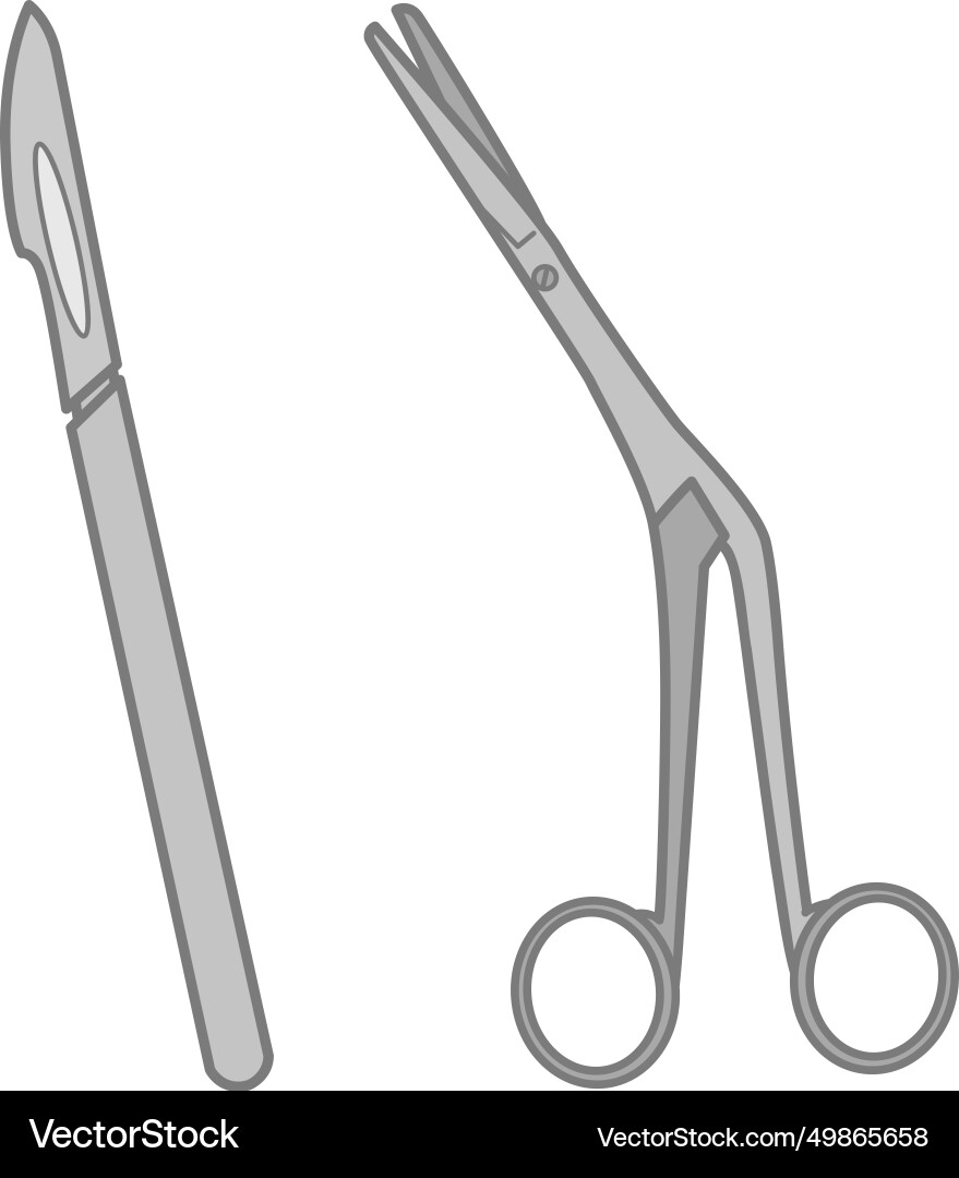 Surgical instruments medical scalpel Royalty Free Vector
