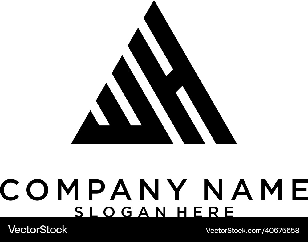 Wh or hw letter logo design Royalty Free Vector Image