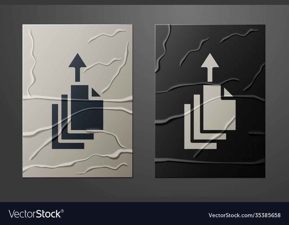 White data export icon isolated on crumpled paper Vector Image