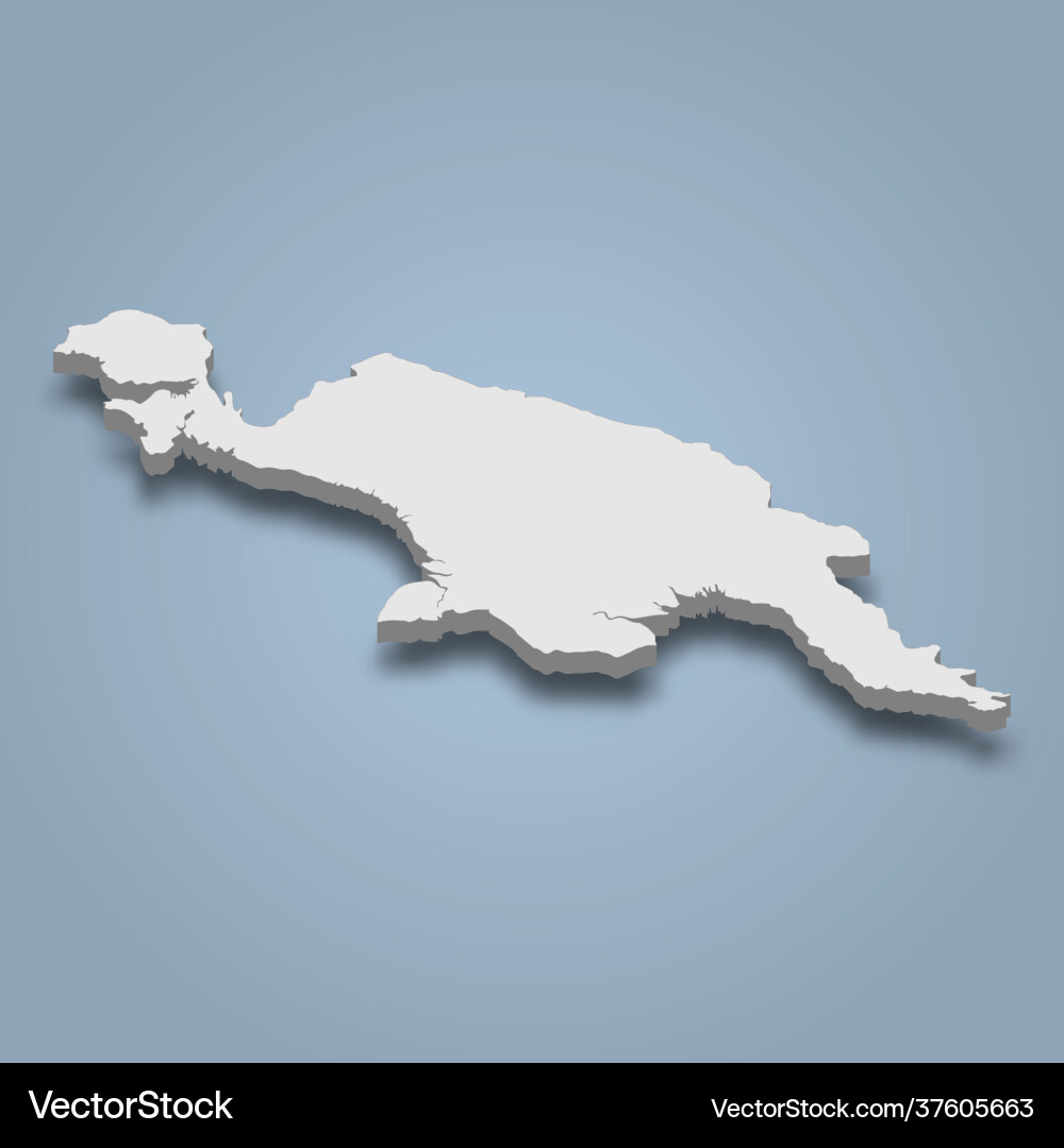 3d isometric map papua is an island Royalty Free Vector