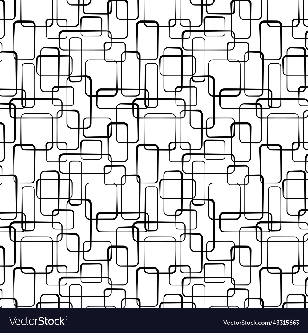 Abstract Seamless Geometric Monochrome Pattern Vector Image