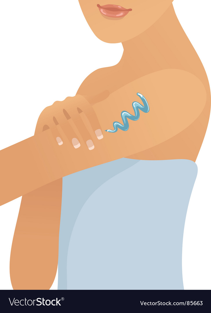 Applying lotion Royalty Free Vector Image - VectorStock