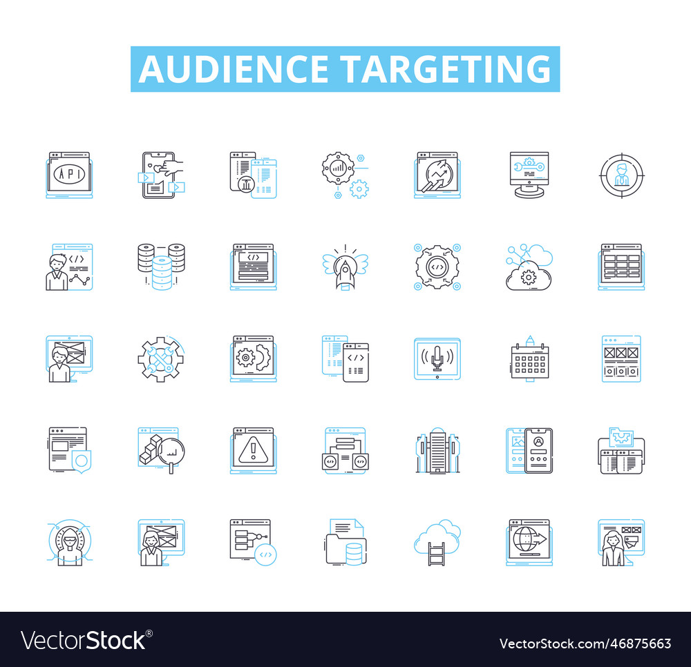 Audience targeting linear icons set demographics Vector Image
