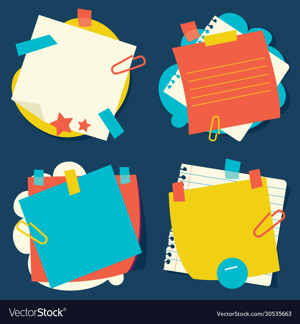 Blank note papers Royalty Free Vector Image - VectorStock