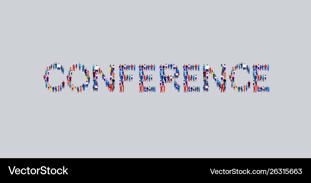 Businesspeople crowd gathering in shape Royalty Free Vector