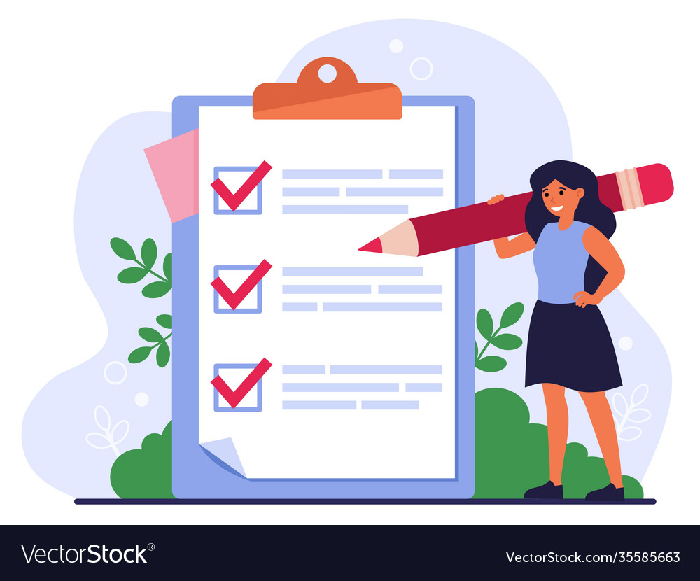 Checklist or survey concept Royalty Free Vector Image