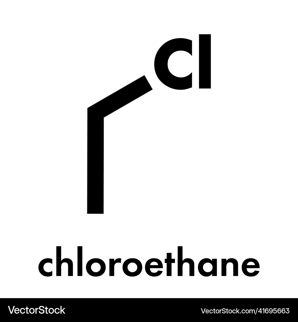 Chloroethane ethyl chloride local anesthetic Vector Image