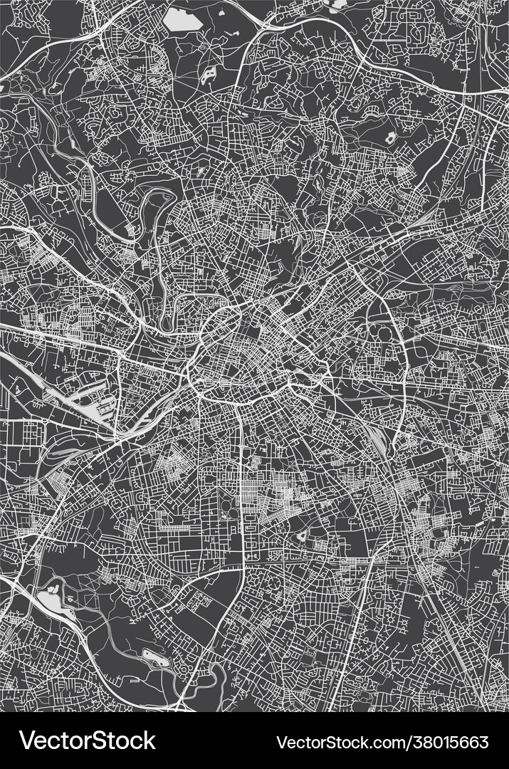 City map manchester monochrome detailed plan Vector Image