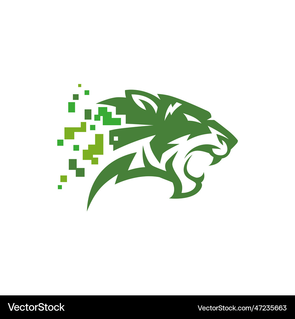 Digital technology tiger head logo design Vector Image
