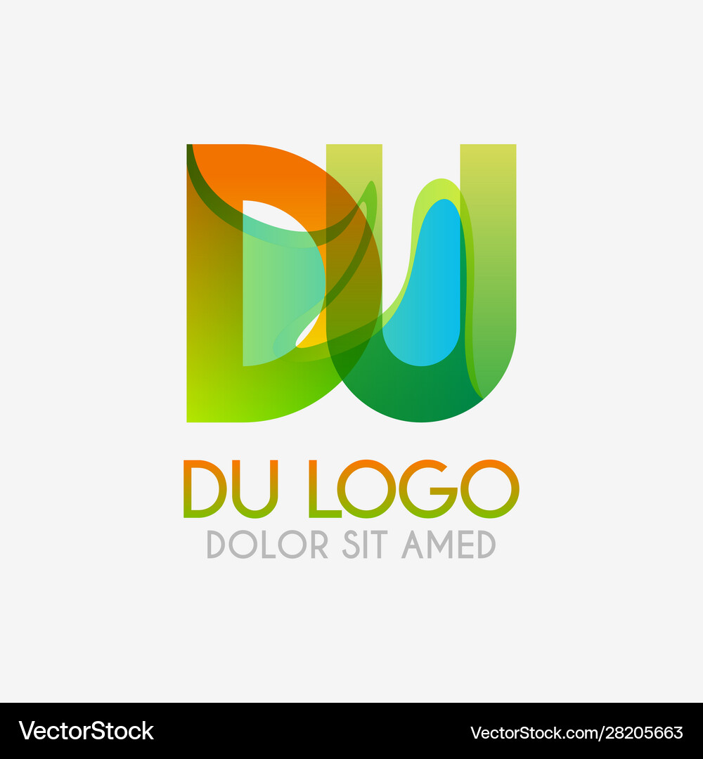 Du logo with striking colors and gradations Vector Image