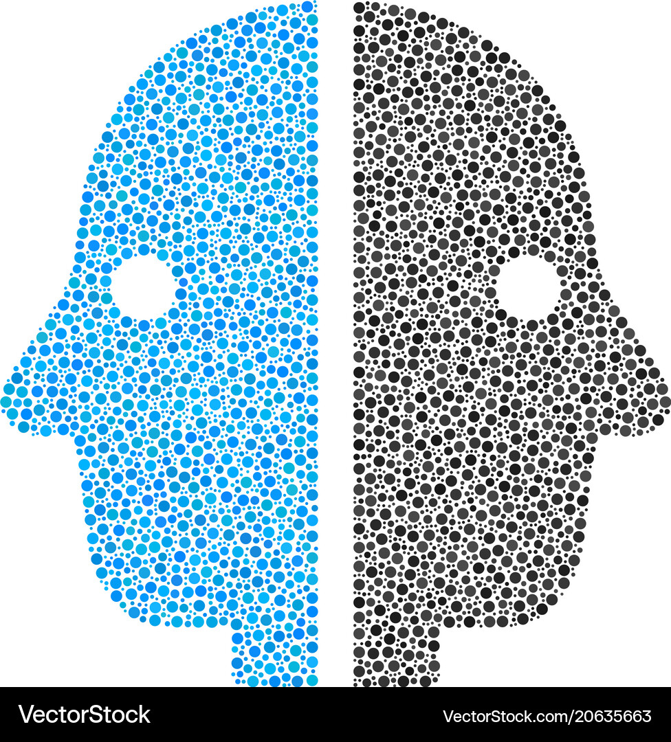 Dual face collage of dots Royalty Free Vector Image