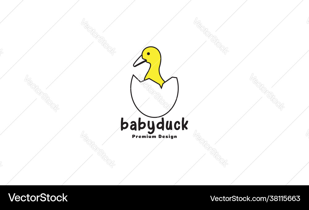 Egg with cute duckling logo symbol icon graphic Vector Image