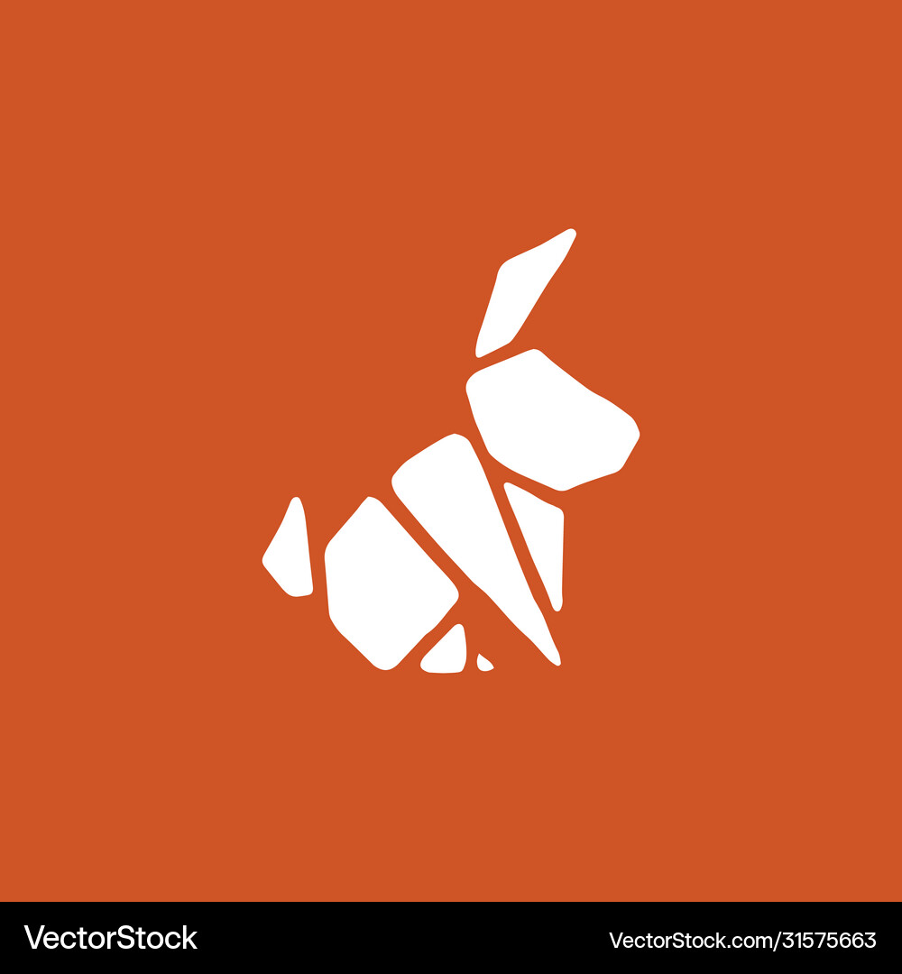 Geometric rabbit bunny hare logo icon Royalty Free Vector