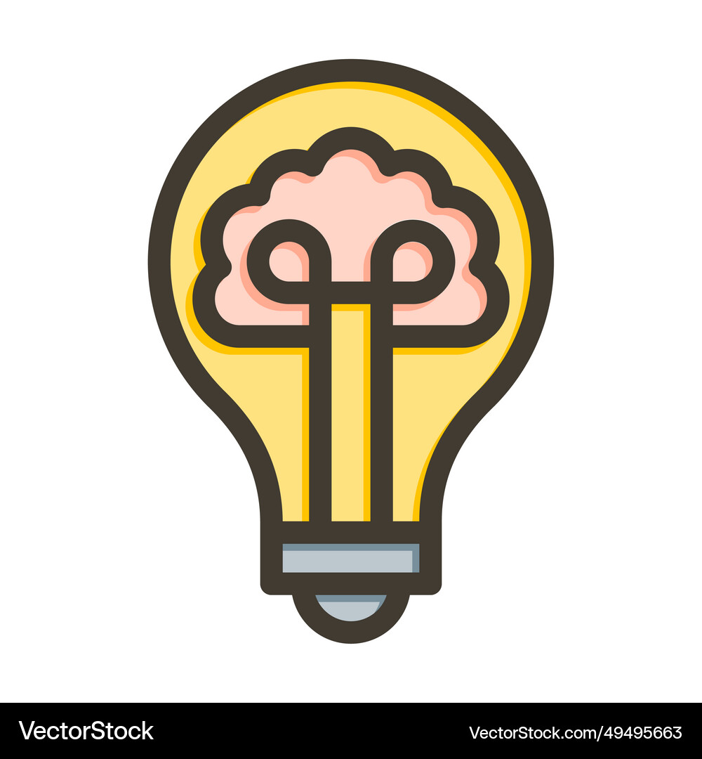 Idea thick line filled colors icon for personal Vector Image