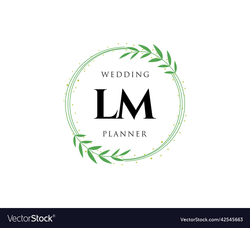 Lm initials letter wedding monogram logos Vector Image