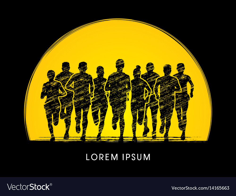 Marathon runners Royalty Free Vector Image - VectorStock