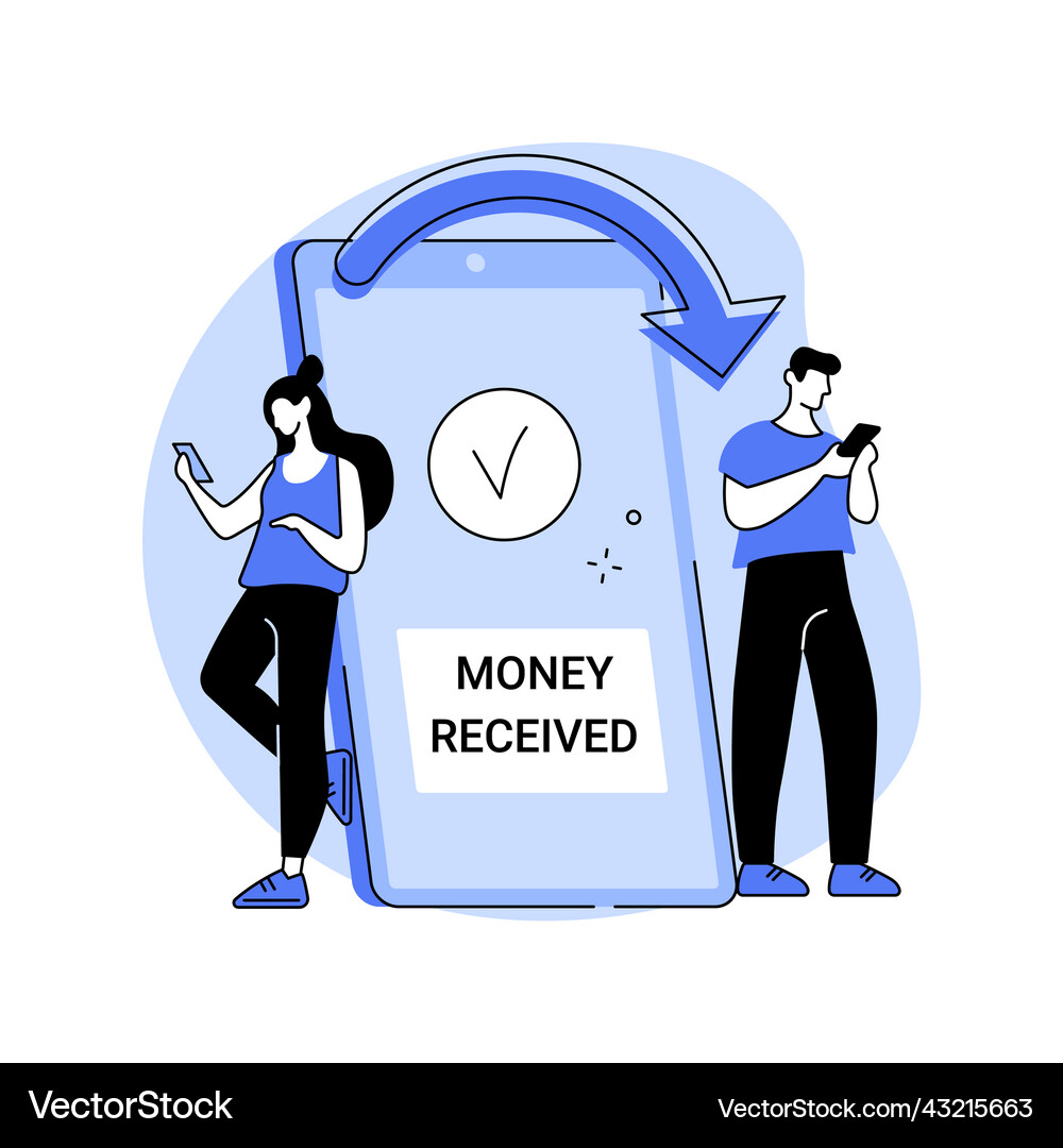 Money transfer isolated cartoon Royalty Free Vector Image