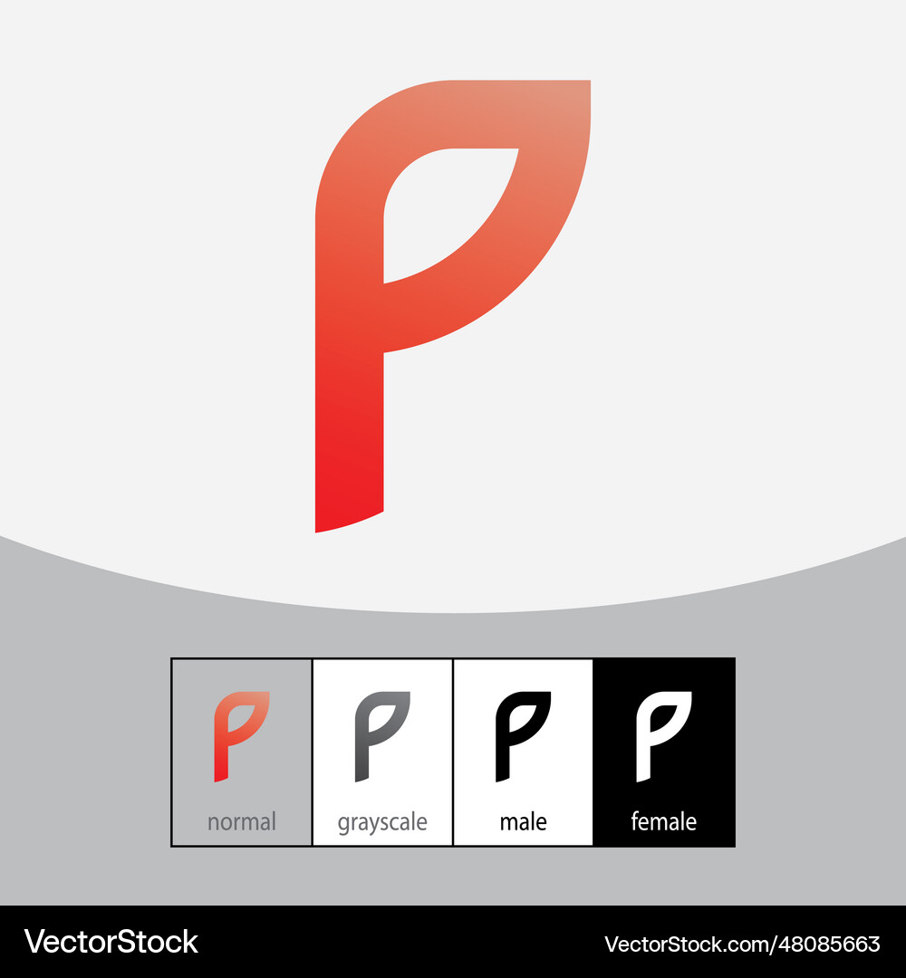 P letter logo pink color Royalty Free Vector Image