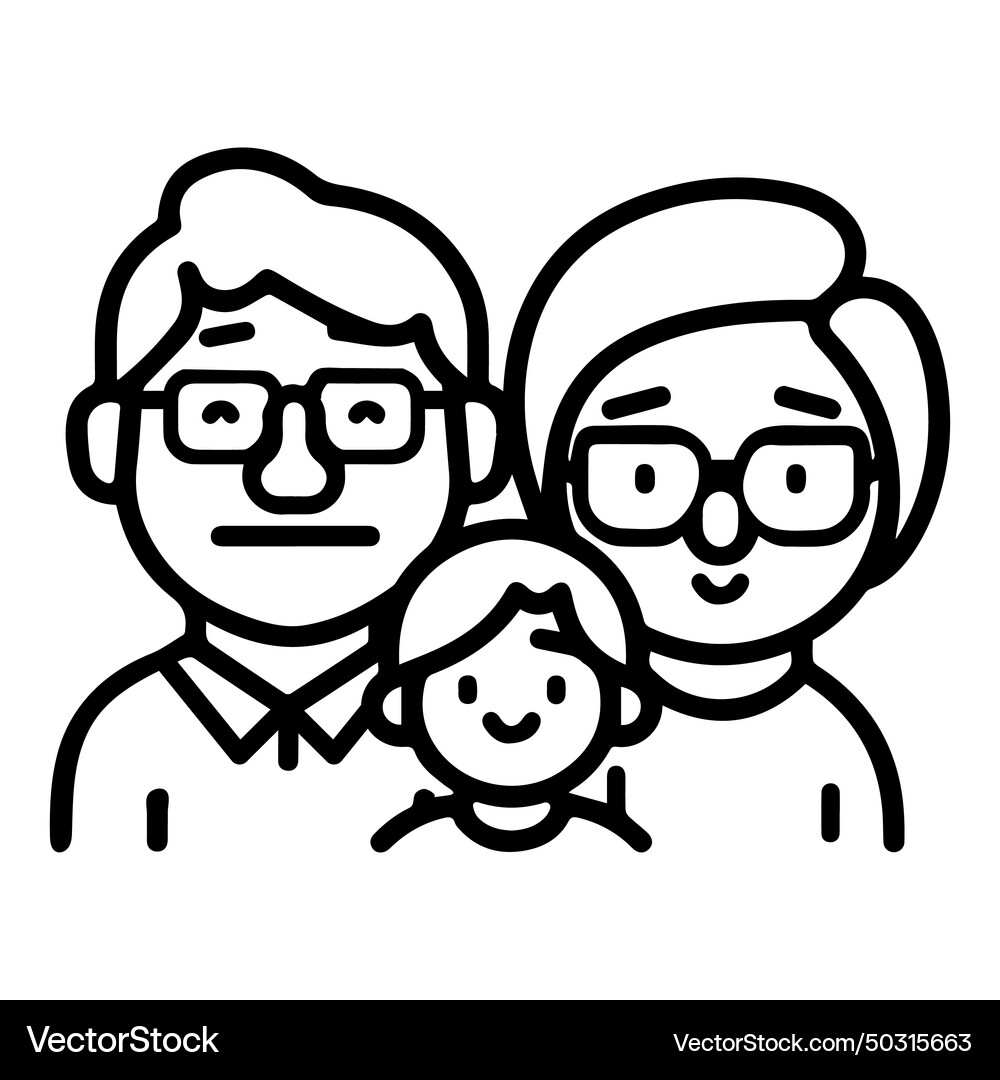 Parents with child flat icon isolated on white Vector Image