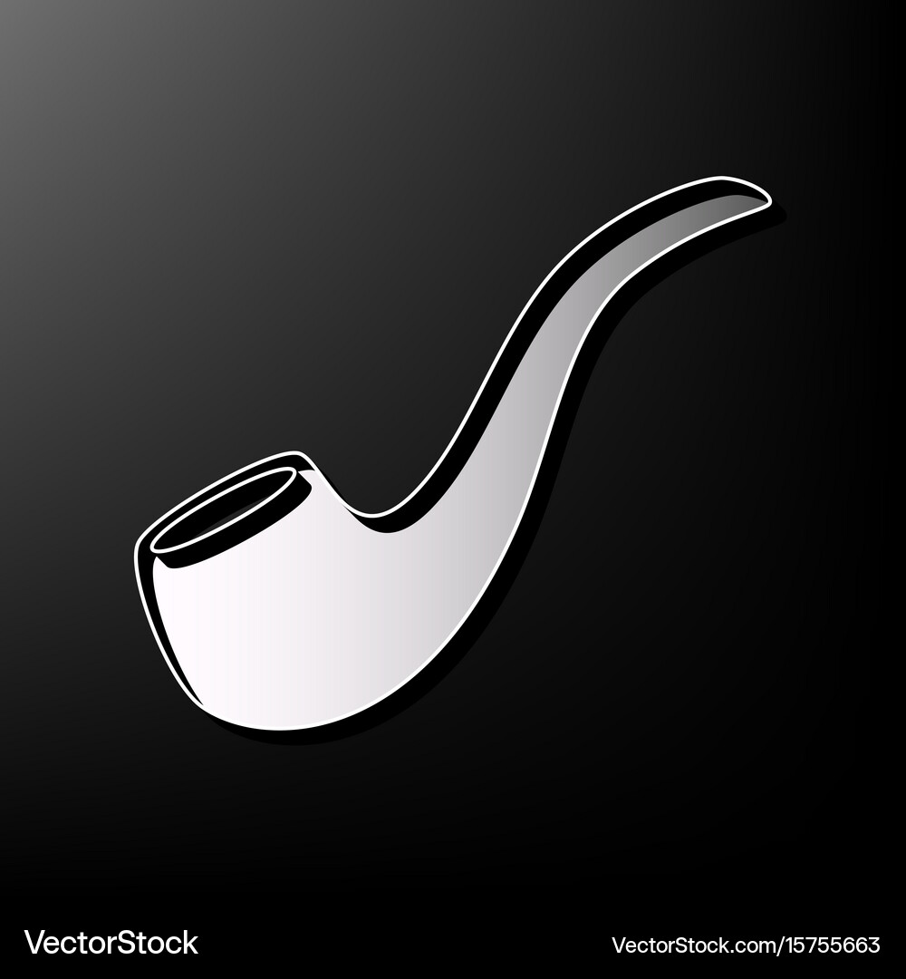 Smoke pipe sign gray 3d printed icon Royalty Free Vector