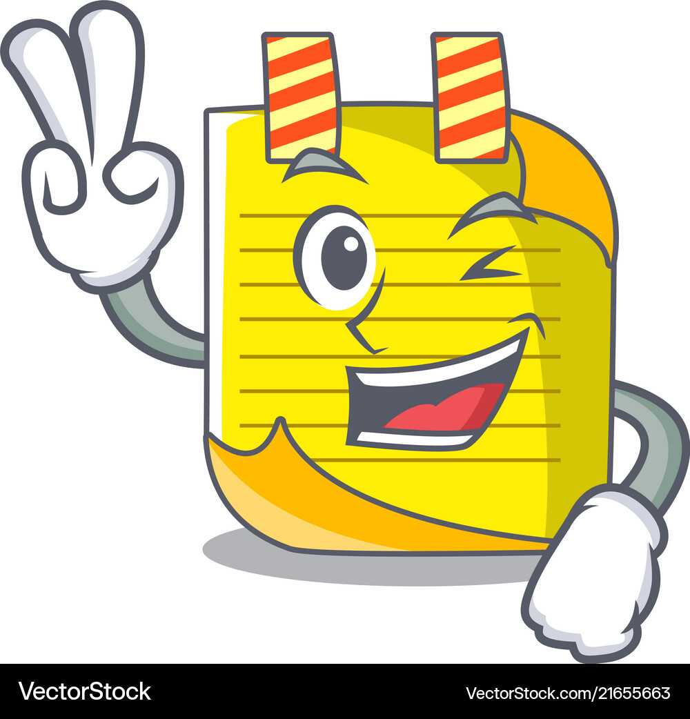 Two finger cartoon note paper with conceptual idea