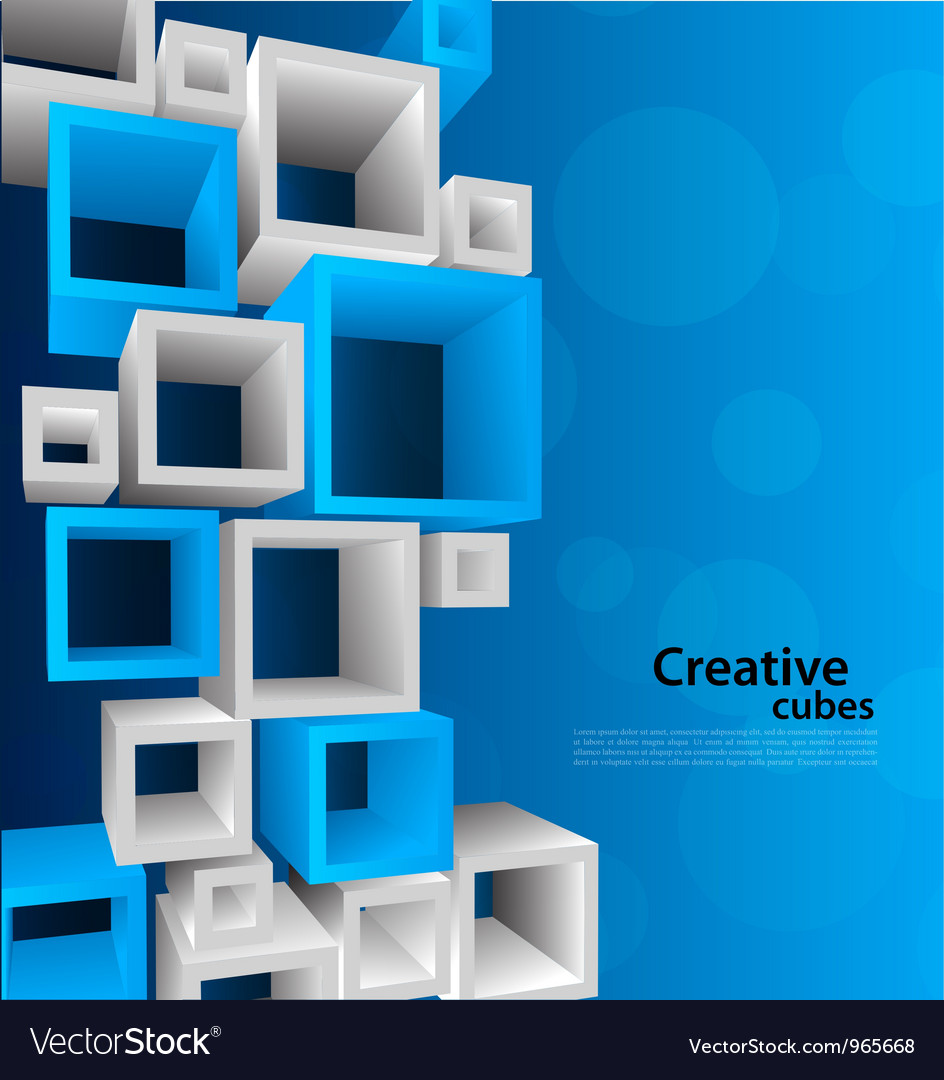 Background with 3d element Royalty Free Vector Image