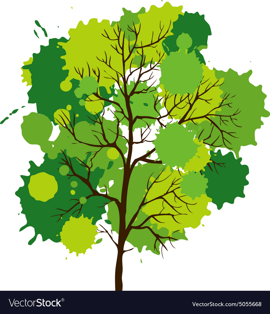 Background with tree Royalty Free Vector Image