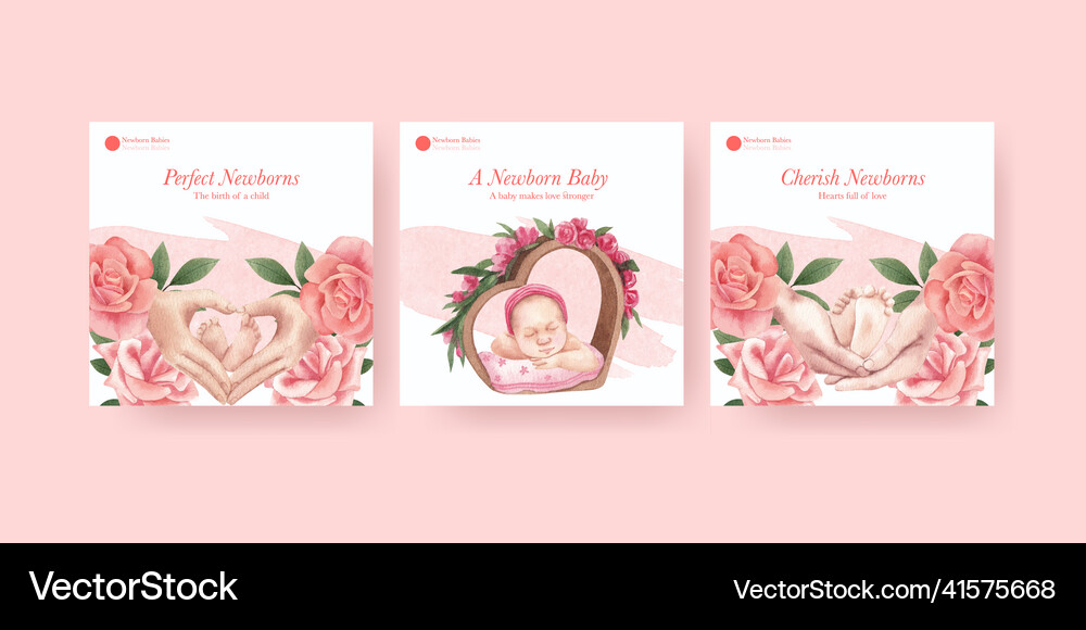 Banner template with newborn baby Royalty Free Vector Image