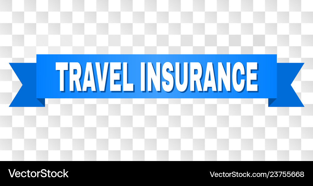 Blue stripe with travel insurance caption Vector Image