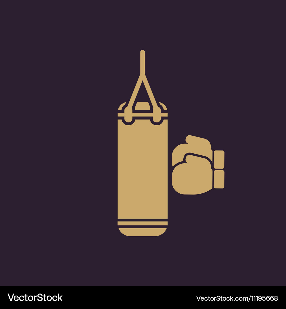 Boxing icon sport symbol flat Royalty Free Vector Image