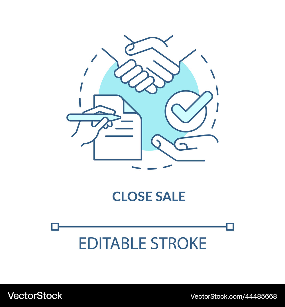 Close sale turquoise concept icon Royalty Free Vector Image
