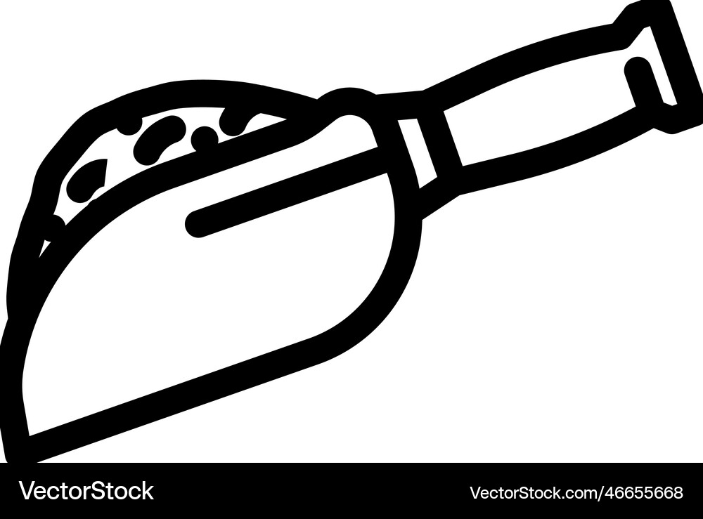 Grain wheat wooden spoon line icon Royalty Free Vector Image