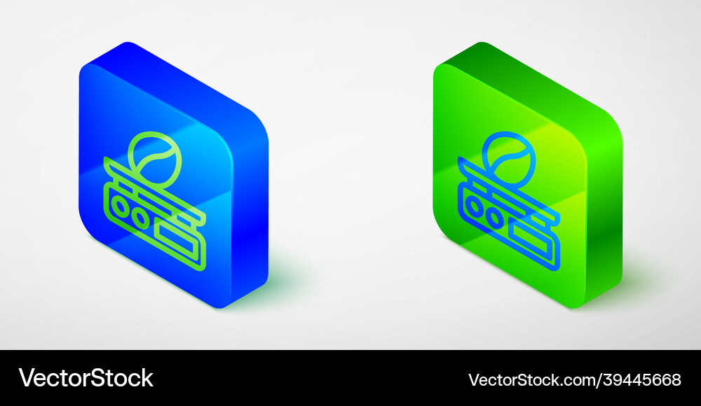 Isometric line electronic coffee scales icon Vector Image