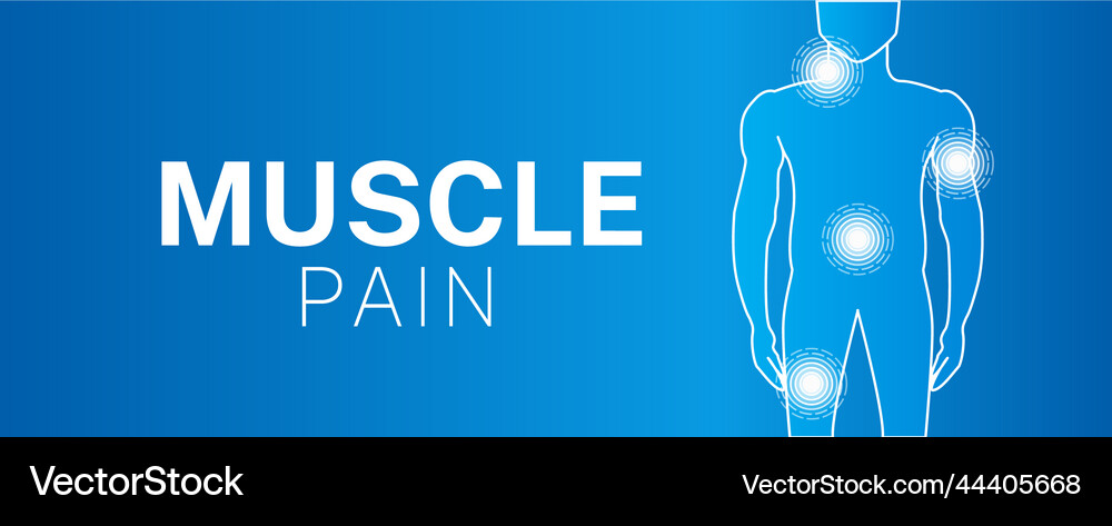 Muscle pain banner background Royalty Free Vector Image