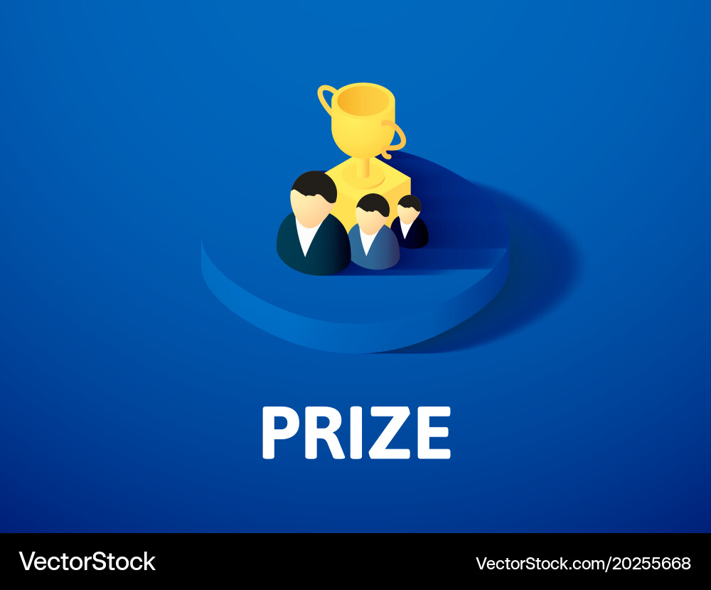 Prize isometric icon isolated on color background Vector Image