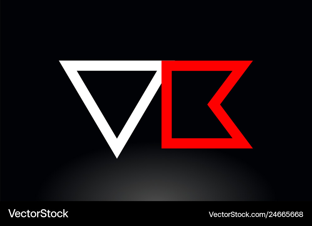 Red white alphabet letter vk v k combination Vector Image