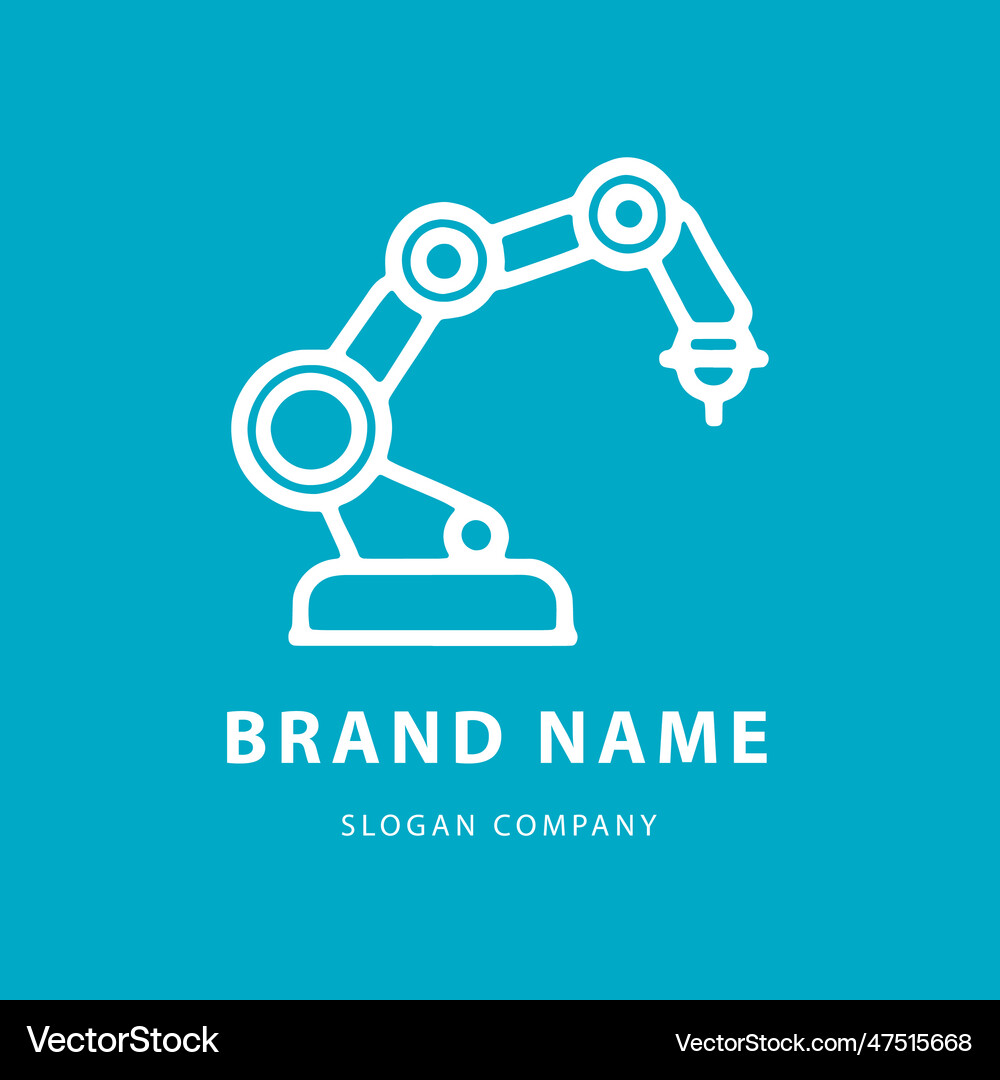 Robotic hand manipulator silhouette symbol icon Vector Image