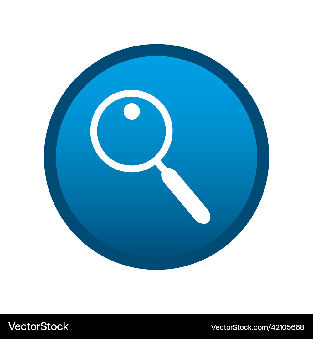 Round media search icon on white background Vector Image