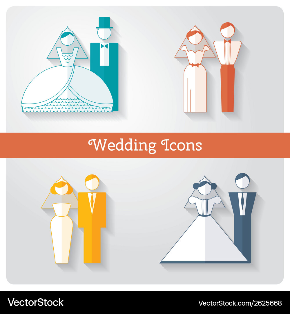 Set of wedding icons Royalty Free Vector Image