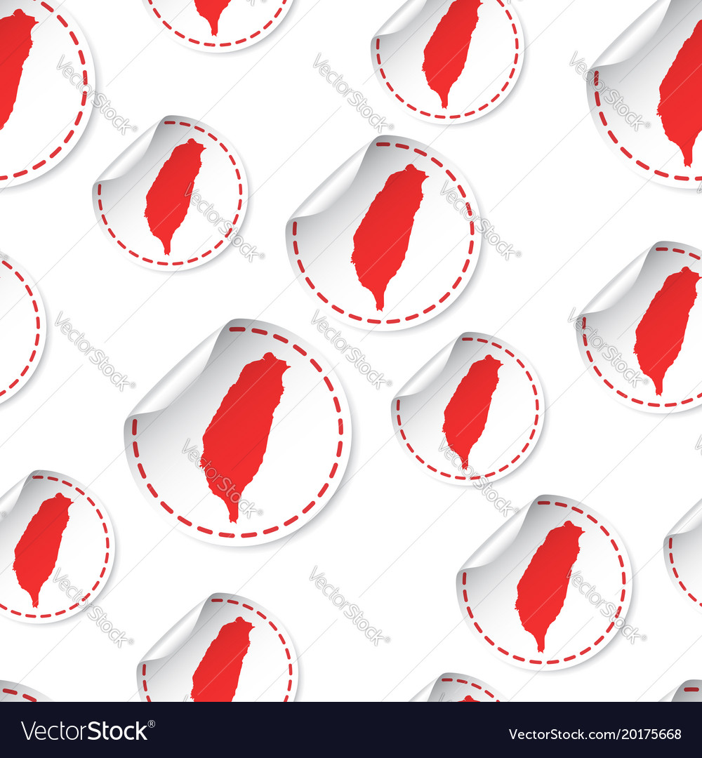 Taiwan map sticker seamless pattern background Vector Image
