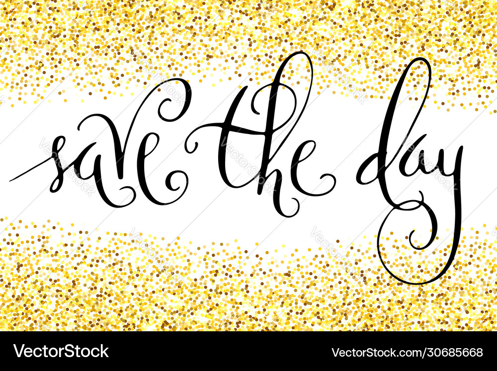Wedding modern golden glitter calligraphy Vector Image