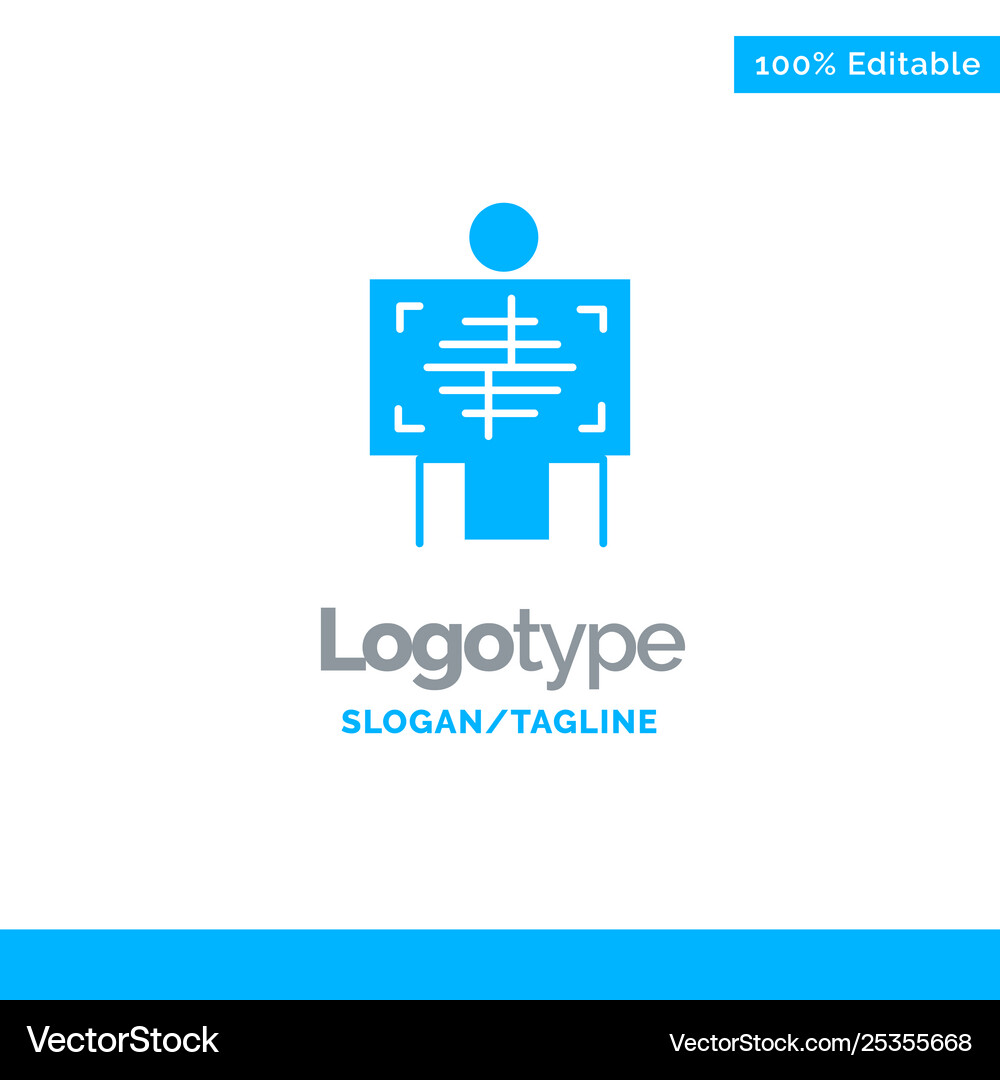 Xray patient hospital radiology blue solid logo Vector Image