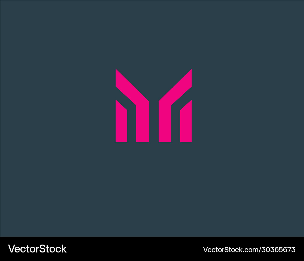 Abstract geometric pink logo icon letter m Vector Image