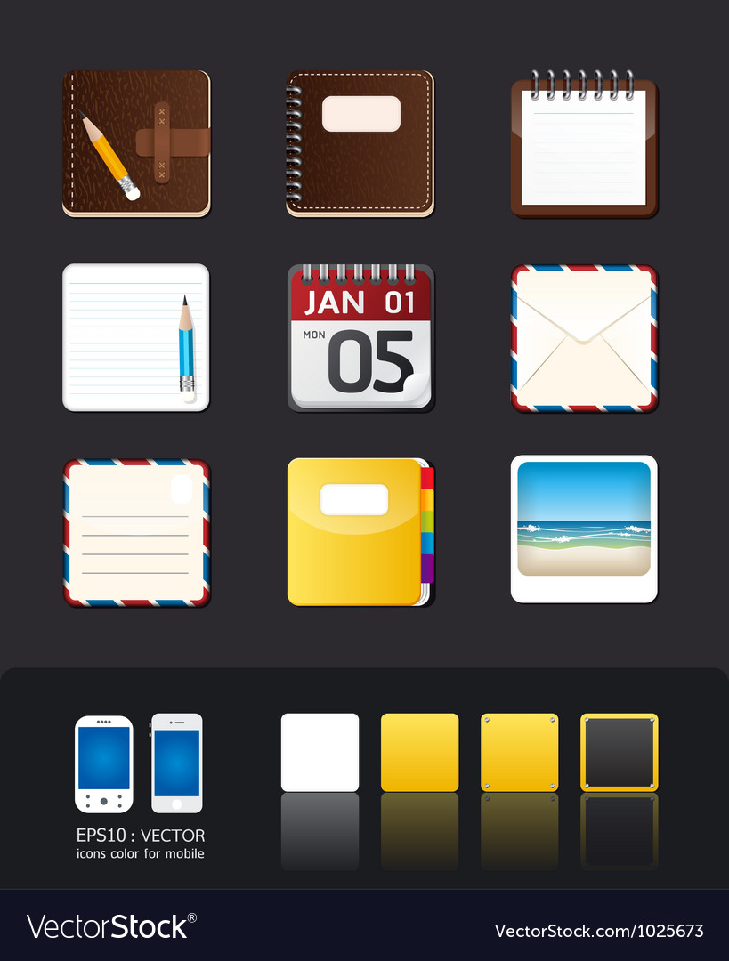 Apps icon set Royalty Free Vector Image - VectorStock